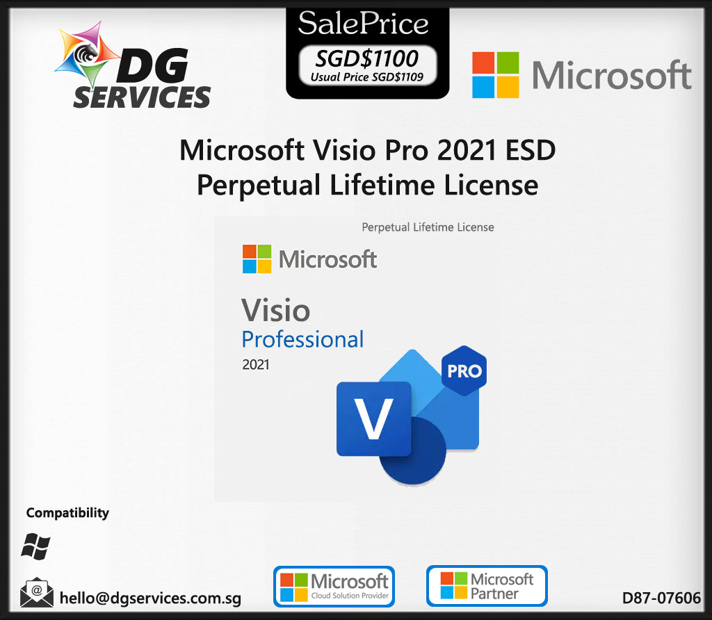 Microsoft Visio Pro 2021 ESD Perpetual Lifetime License (D87-07606 ...