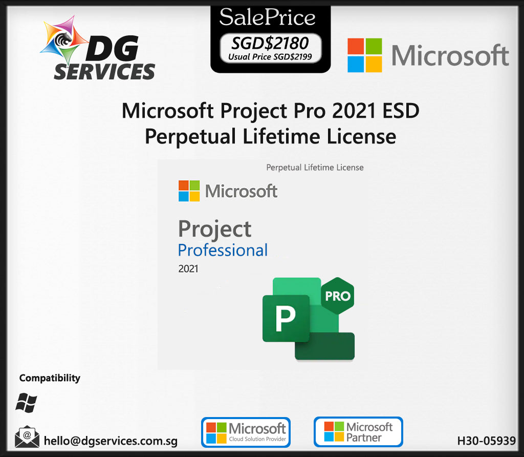 Microsoft Project Pro 2021 ESD Perpetual Lifetime License (H30-05939 ...