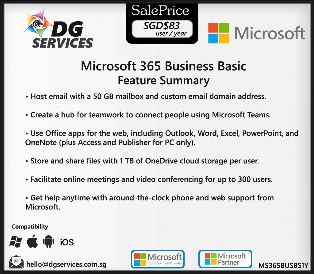 Microsoft 365 Business Basic (Annual) | DG Services