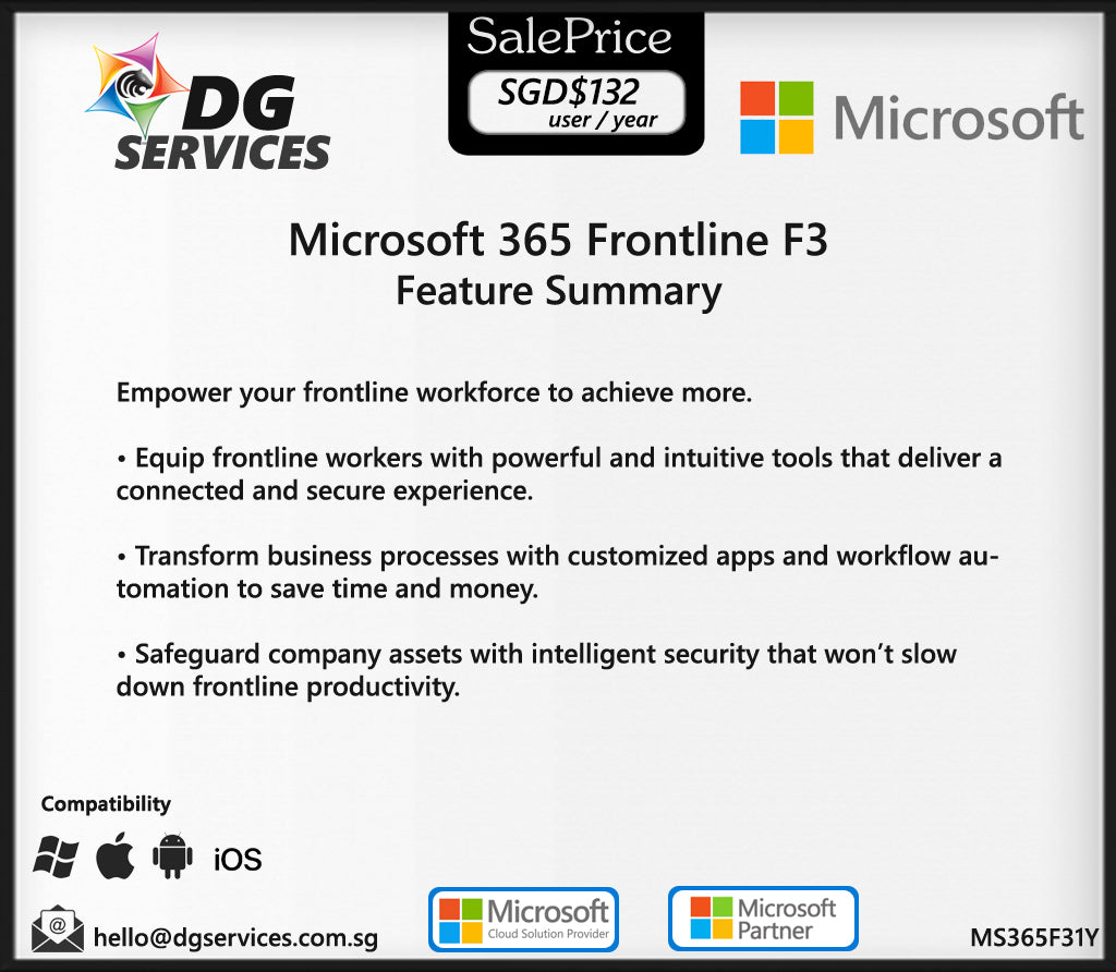 Microsoft 365 Frontline F3 (Annual) | DG Services